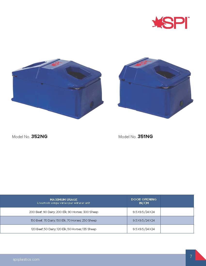 Livestock Waterer Online Catalogue - SPI Plastics